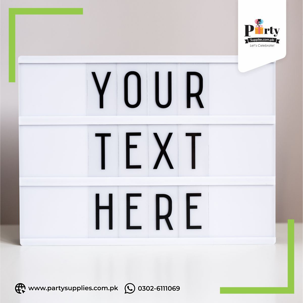 Cinematic LED letters light box | A4 size – PartySupplies.com.pk