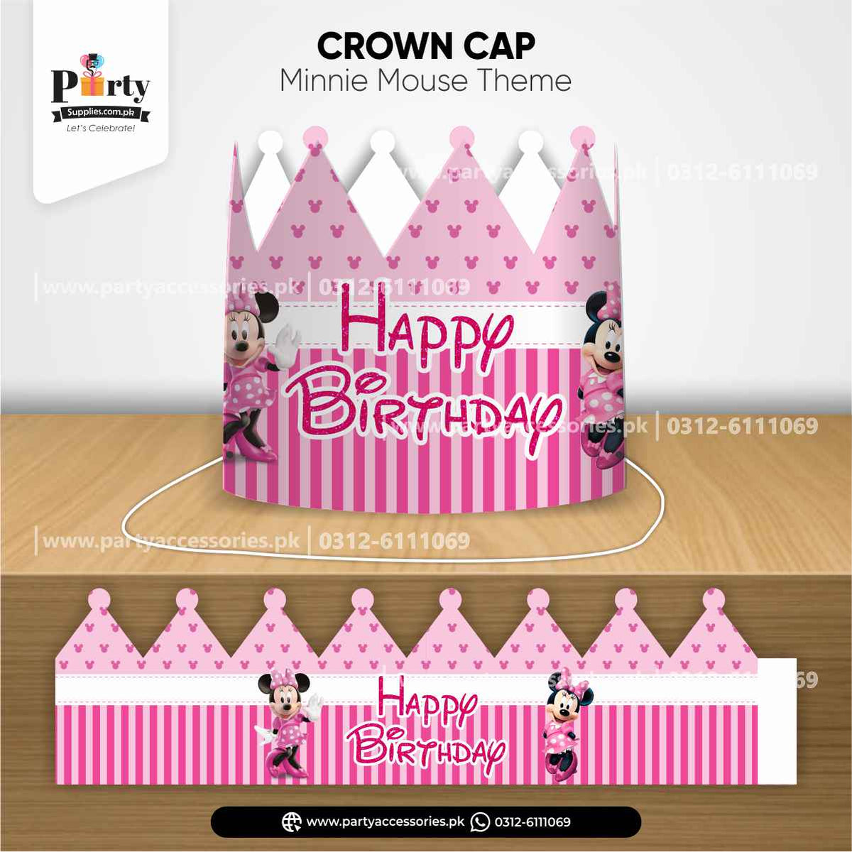 Minnie Mouse Birthday Crown Cap | Disney Party Decoration Accessory ...