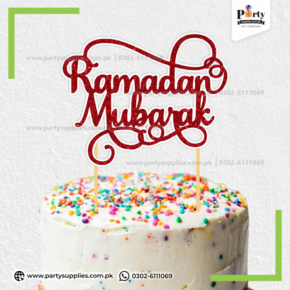 Ramadan Glitter Cake Toppers | Cake Decoration – PartySupplies.com.pk