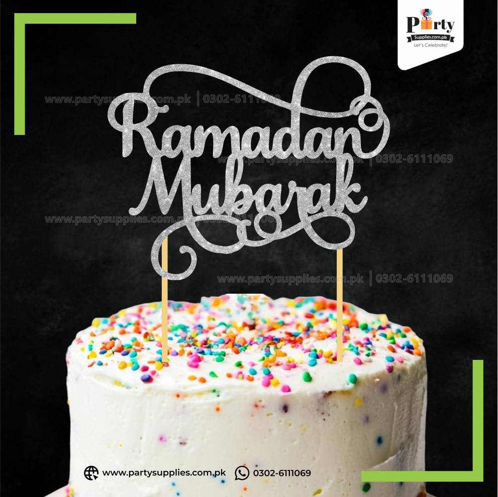 Ramadan Glitter Cake Toppers | Cake Decoration – PartySupplies.com.pk