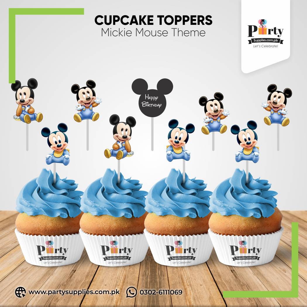 15 Mickey Mouse Cupcake Toppers | Disney Birthday Decor – PartySupplies ...