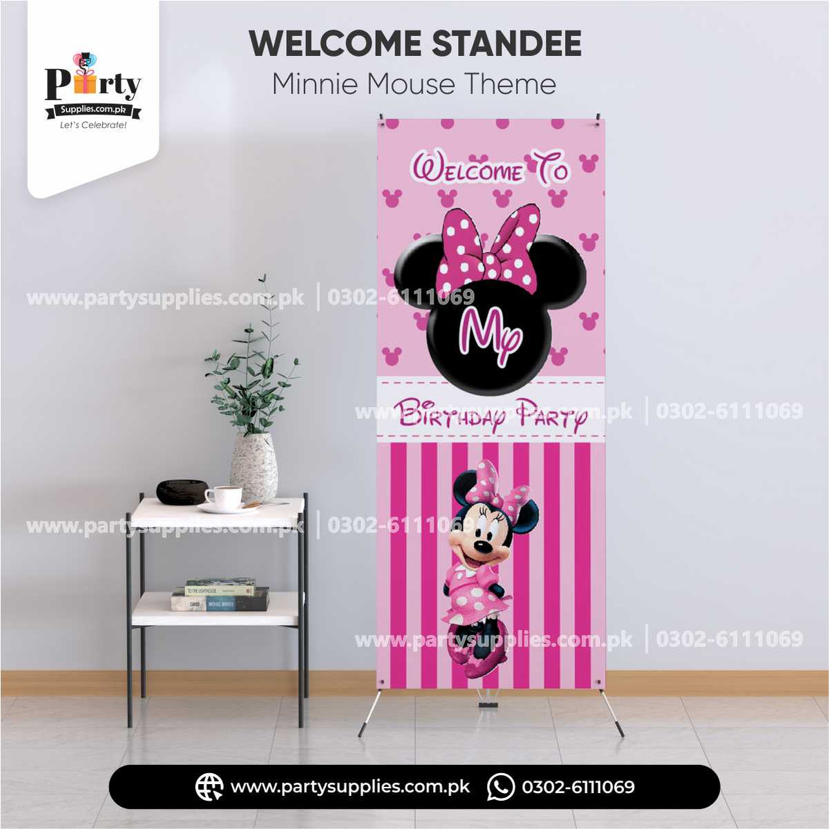 Minnie Mouse Welcome Standee: 5ft Tall Birthday Entrance Decor ...