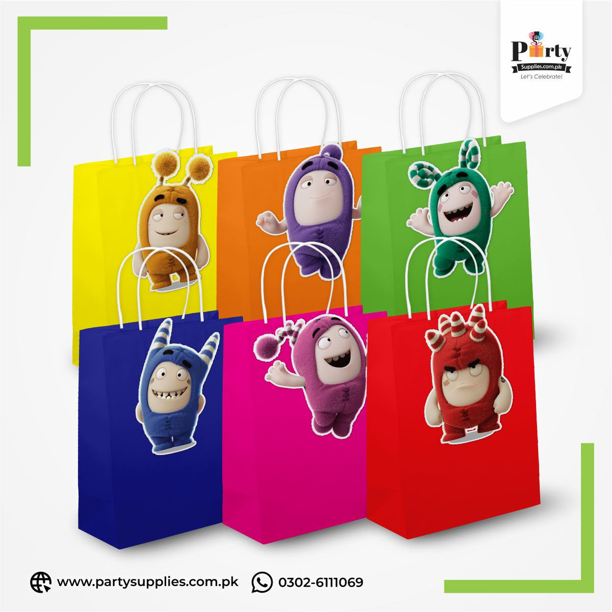 Oddbods Cutout Goody Bags: 6-Pack Party Favor Set – PartySupplies.com.pk