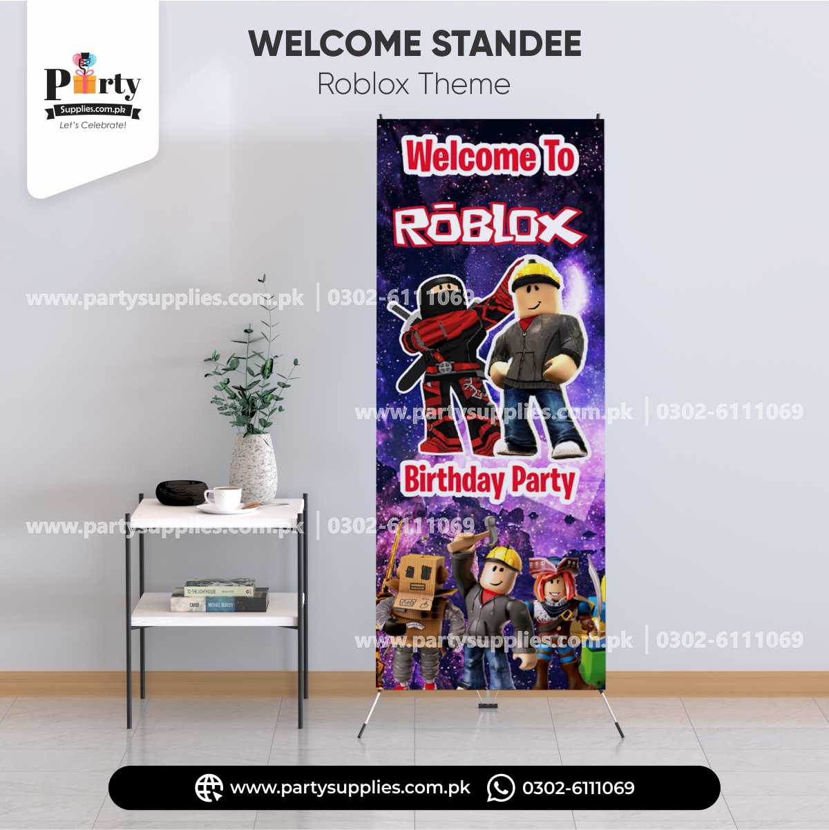 Roblox Boy Theme Welcome Standee - Customized Party Entrance Decor ...