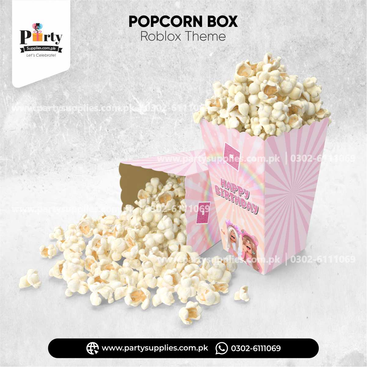 Roblox Girl Popcorn Boxes – Fun Birthday Party Snack Holders ...