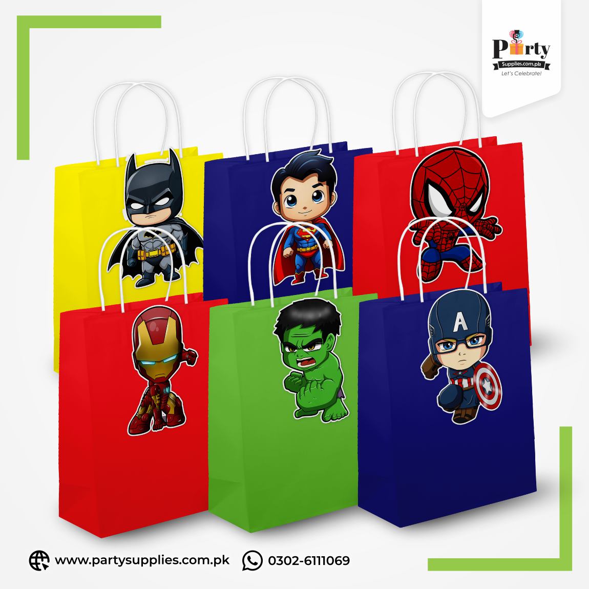 Super Heroes Goody Bags: 6-Pack Premium Party Favors – PartySupplies.com.pk