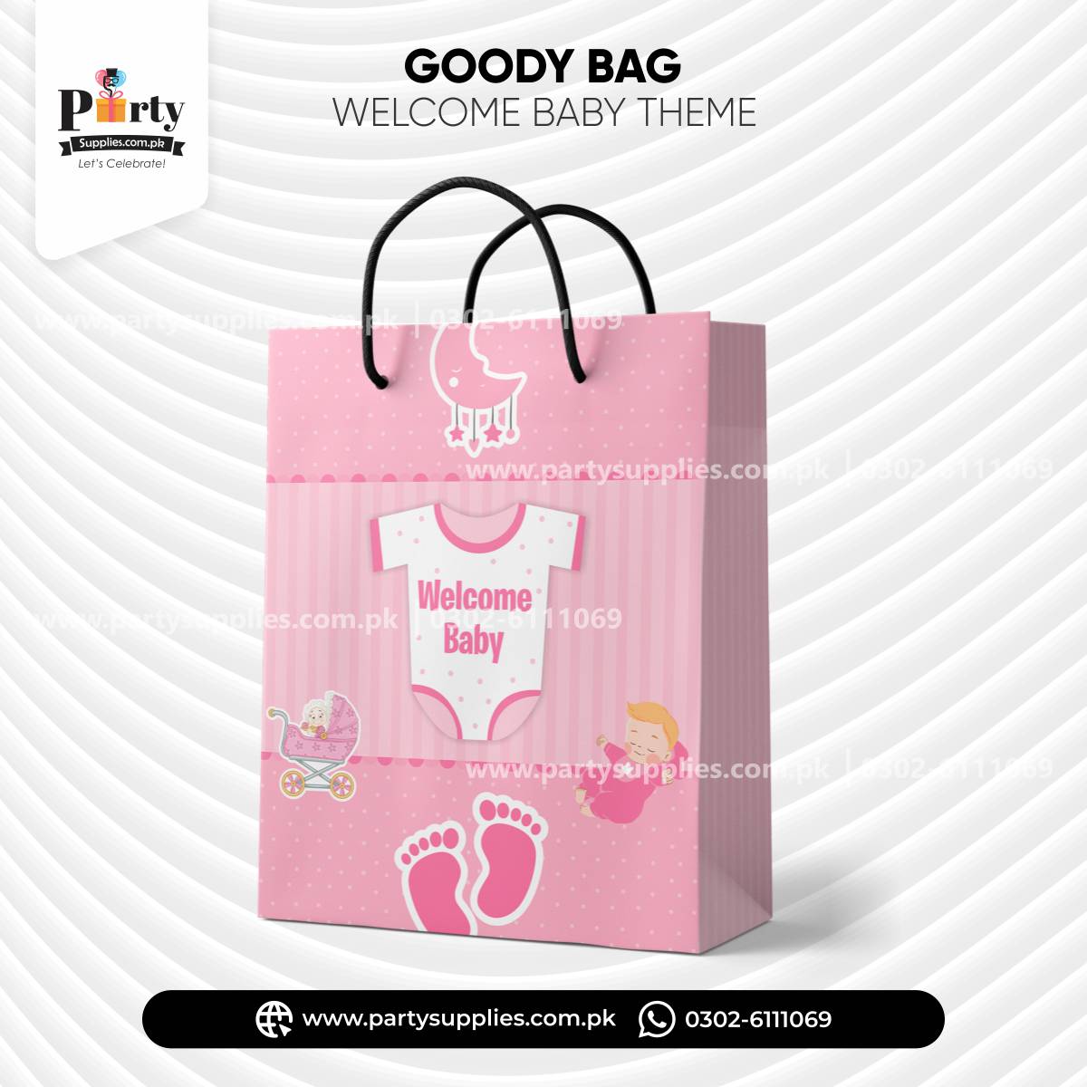 Welcome Baby Favor / Goody Bags – Pack of 6 – PartySupplies.com.pk