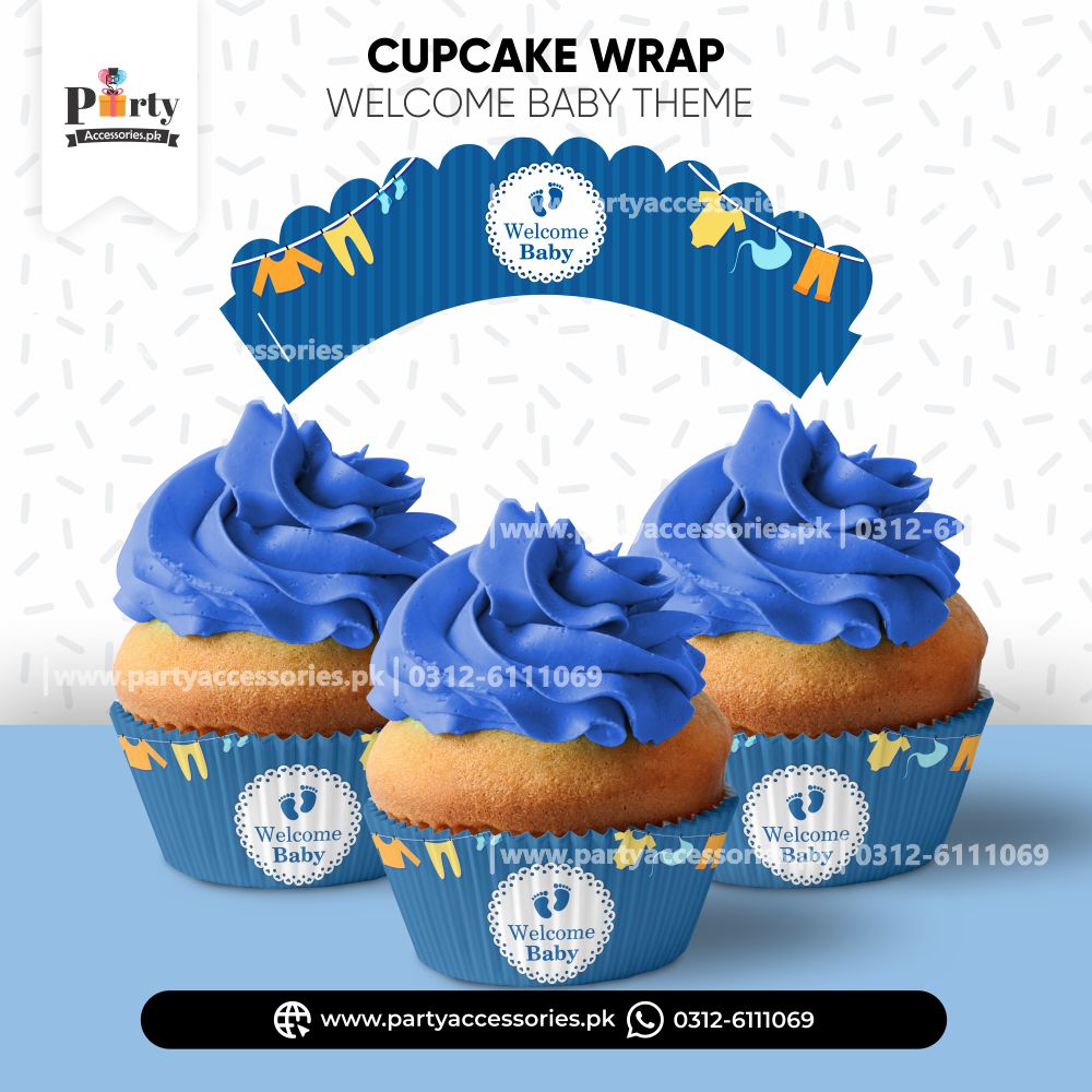 Welcome Baby Cupcake Wraps | Party Table Decoration – Pack of 6 ...