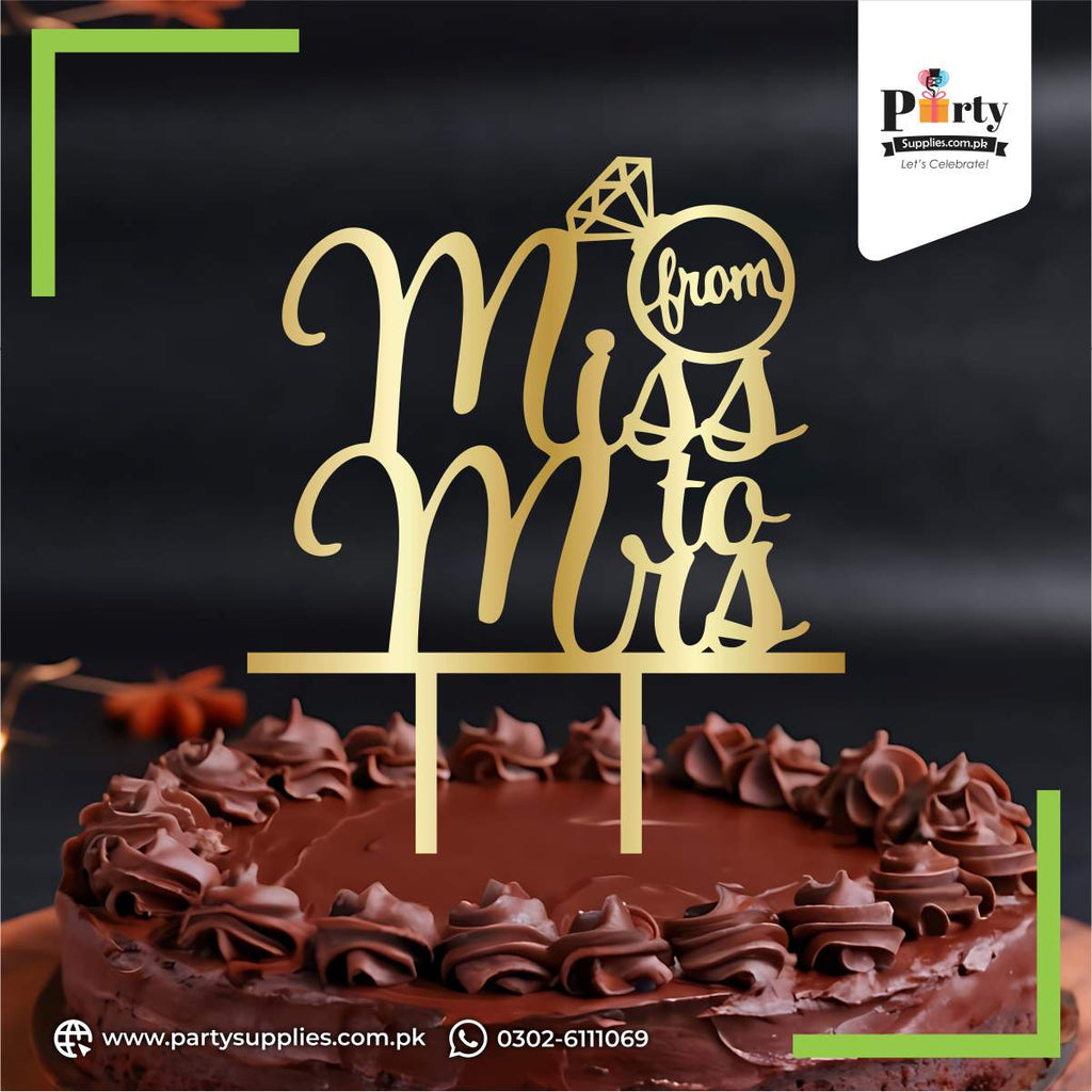 From Miss to Mrs Cake Topper – Bridal Shower Decoration – PartySupplies ...