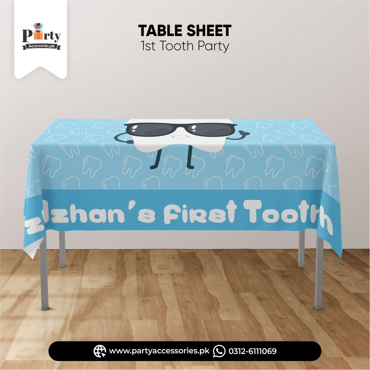 Customized First tooth Celebration party customized table sheet for Ba ...