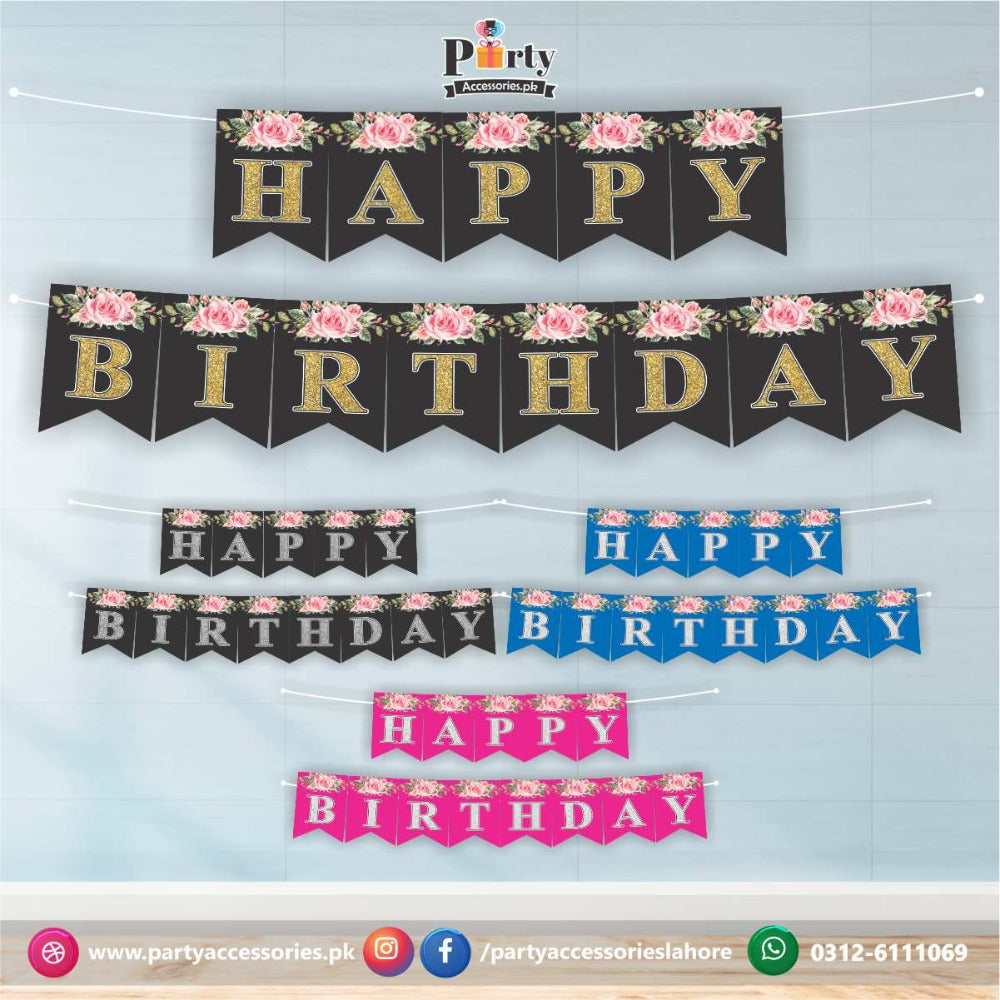 Happy Birthday bunting banner wall decoration| HBD banner ...
