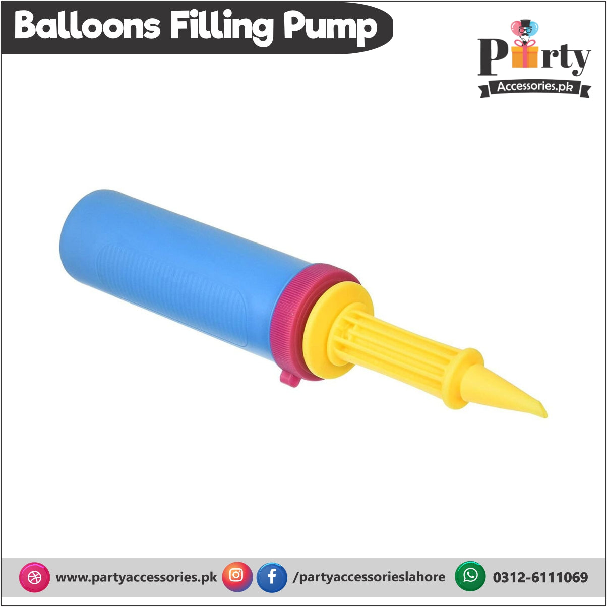 Balloon filler hand pump manual– PartySupplies.com.pk