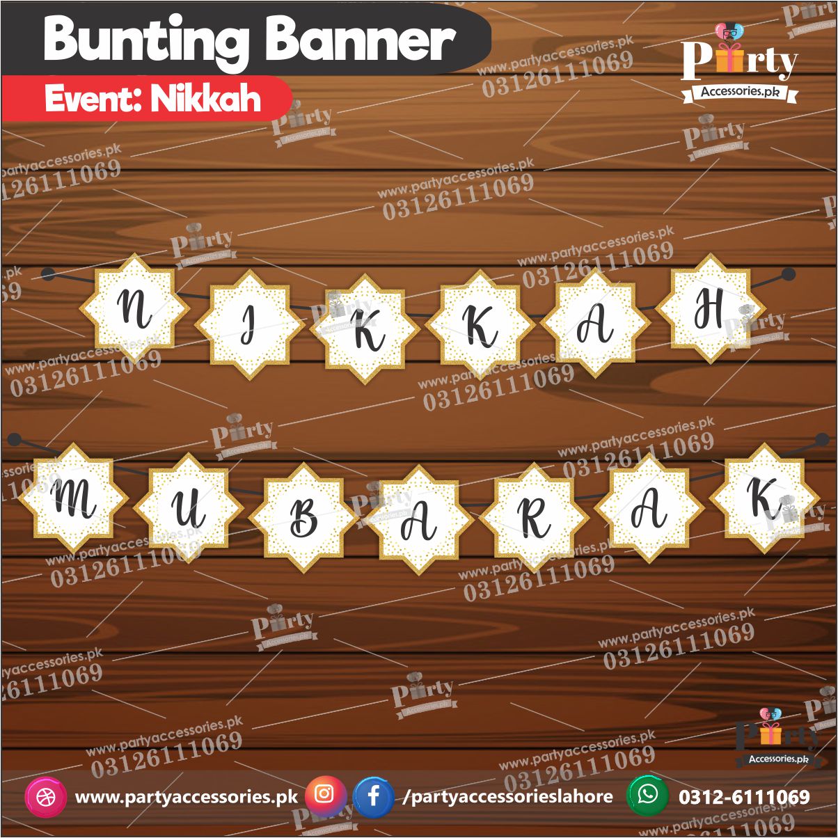 Nikkah Mubarak JUST NIKKAH banner– PartySupplies.com.pk